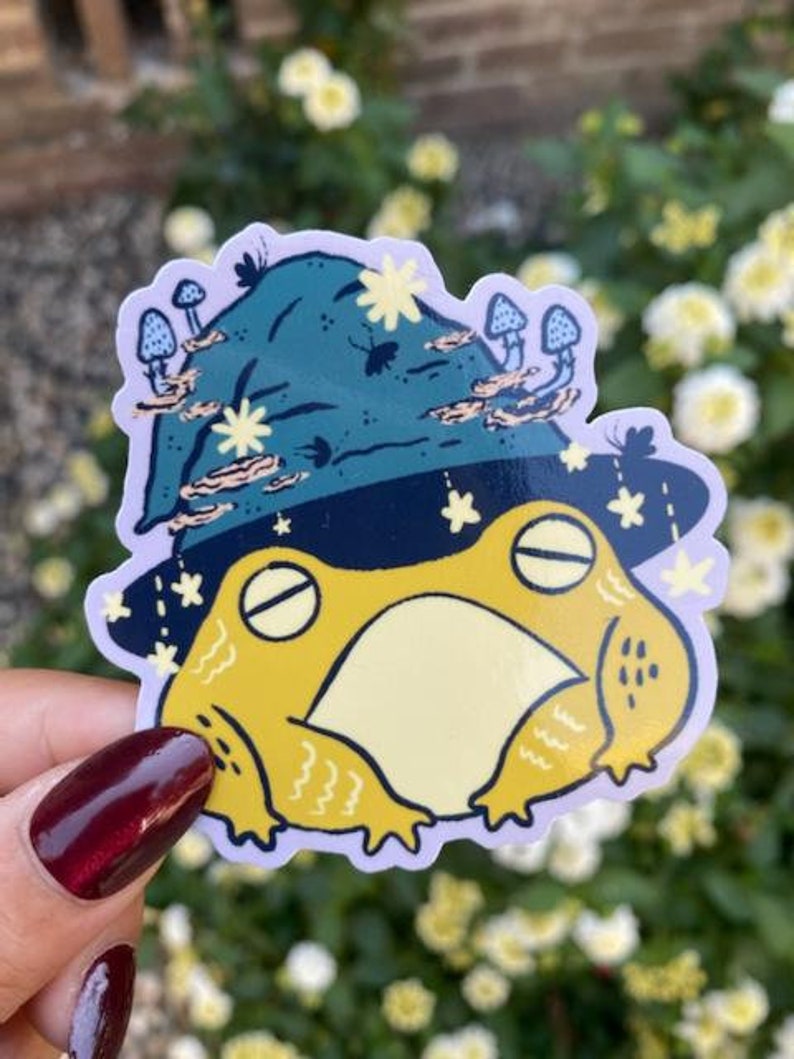 Witch Frog Vinyl Sticker Cute Sticker Animal Sticker - Etsy