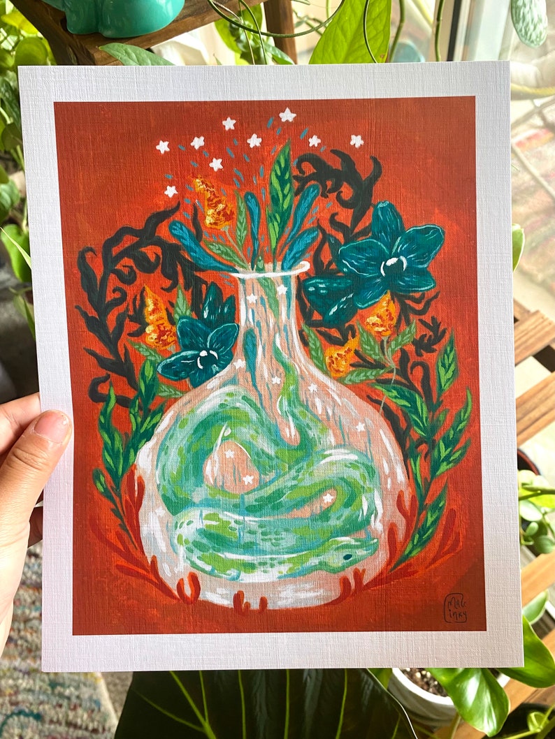 Bottled Spirit Gouache Unframed Art Print 8x10 - Etsy