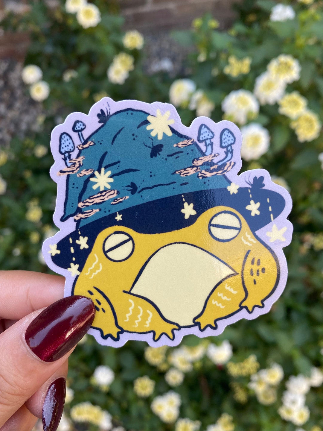 Witch Frog Vinyl Sticker Cute Sticker Animal Sticker Spooky Sticker ...