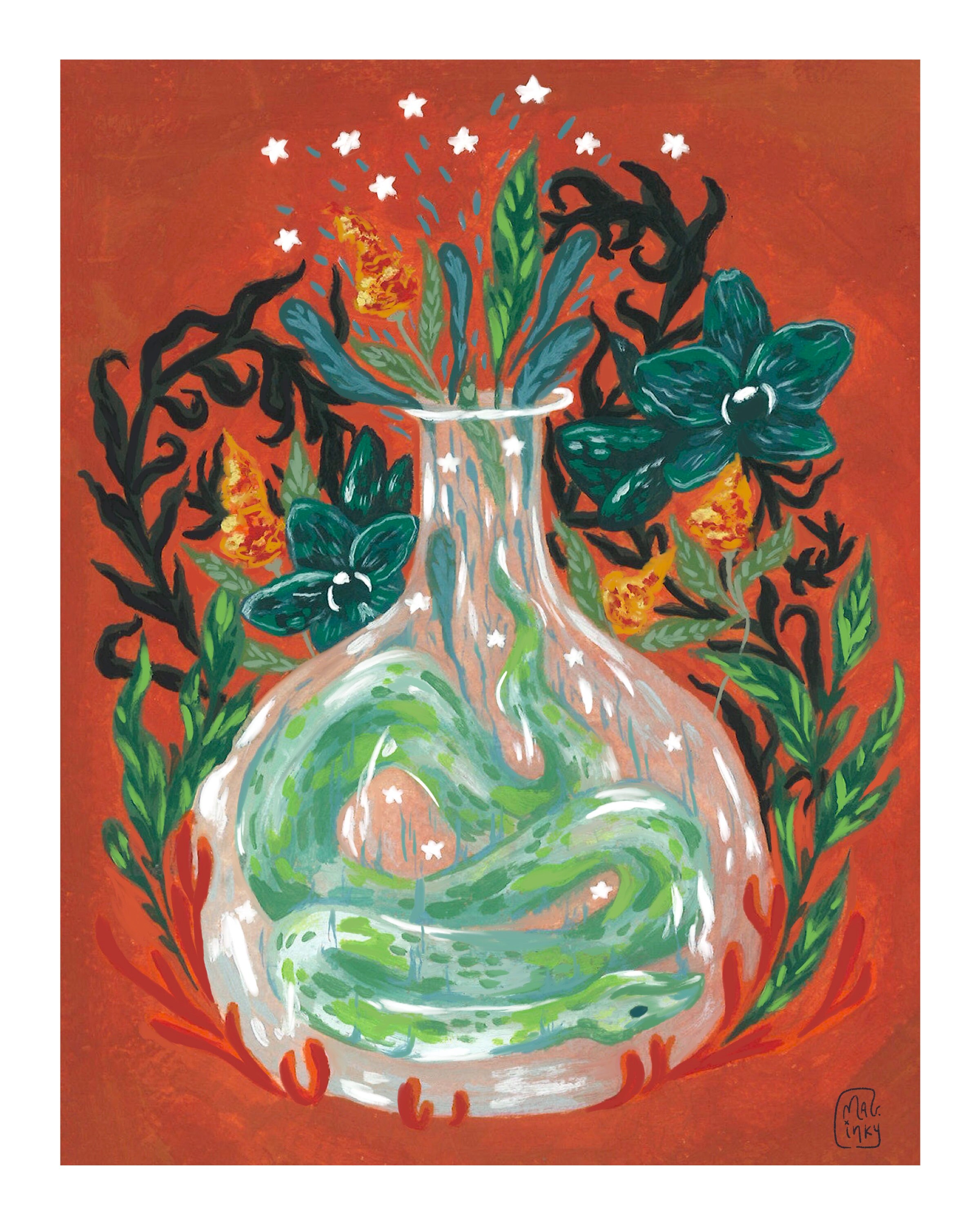 Bottled Spirit Gouache Unframed Art Print 8x10 - Etsy