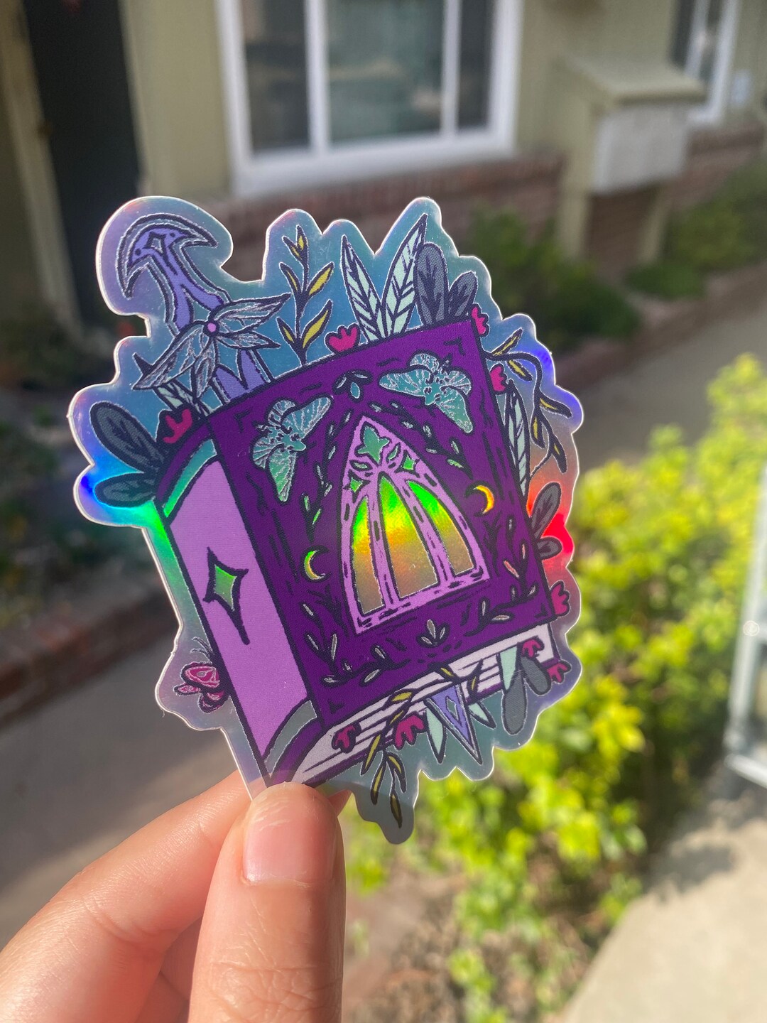 Holographic Fantasy Book Sticker Cute Sticker Reading Sticker Holo ...