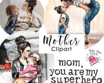 I Love Mom Clipart | Etsy