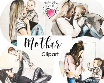 I Love Mom Clipart | Etsy
