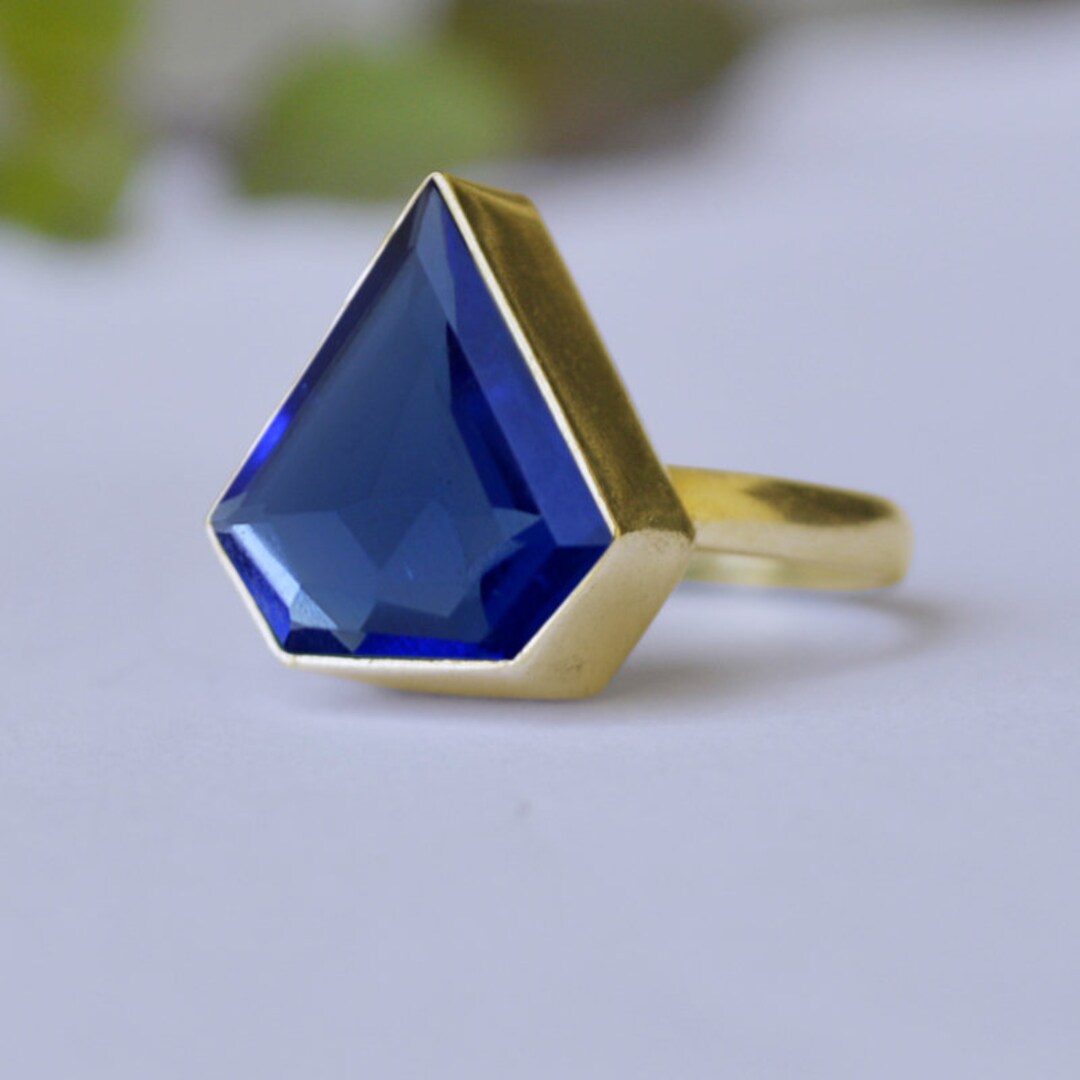 Diamond Shape Blue Iolite Quartz 925 Sterling Silver Ring, Iolite ...
