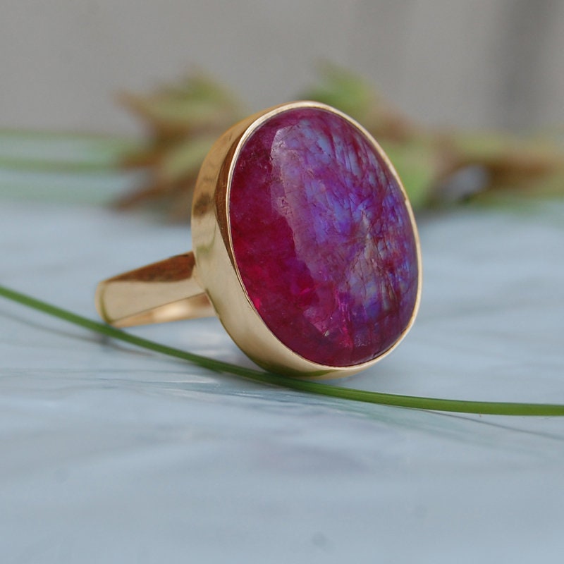 Natural Oval Cab Pink Blue Rainbow Moonstone Gemstone 925 - Etsy