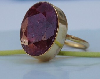 Natural Dark Red Raw Ruby Gemstone 925 Sterling Silver Ring / - Etsy