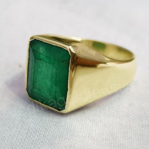 Natural Rock Green Emerald 925 Sterling Silver Ring Rock - Etsy