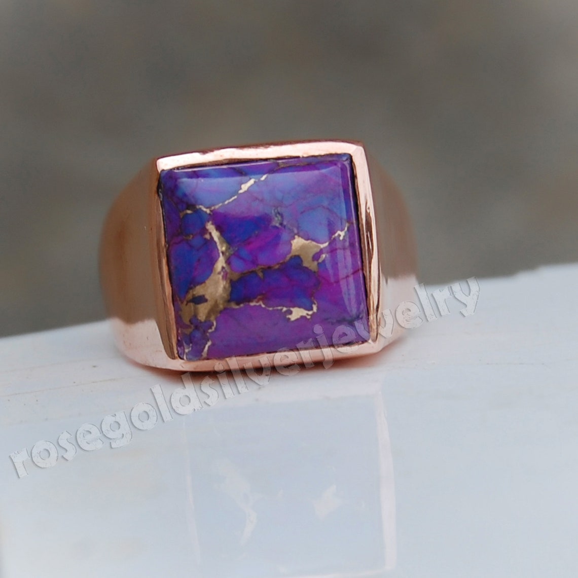 Natural Purple Turquoise 925 Sterling Silver Ring Purple - Etsy