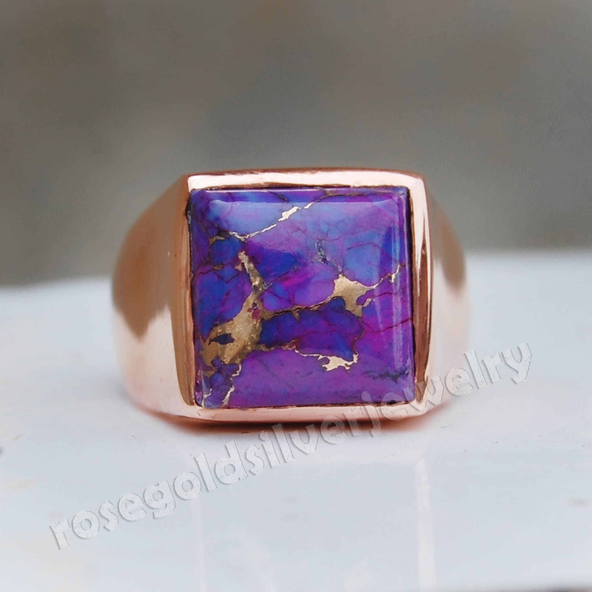 Natural Purple Turquoise 925 Sterling Silver Ring Purple - Etsy