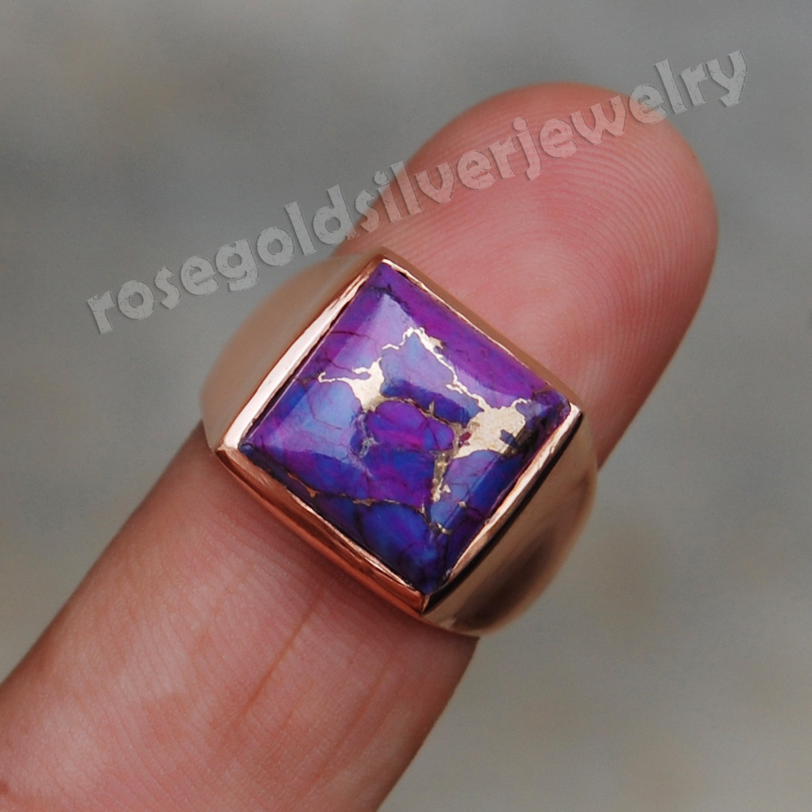 Natural Purple Turquoise 925 Sterling Silver Ring Purple - Etsy