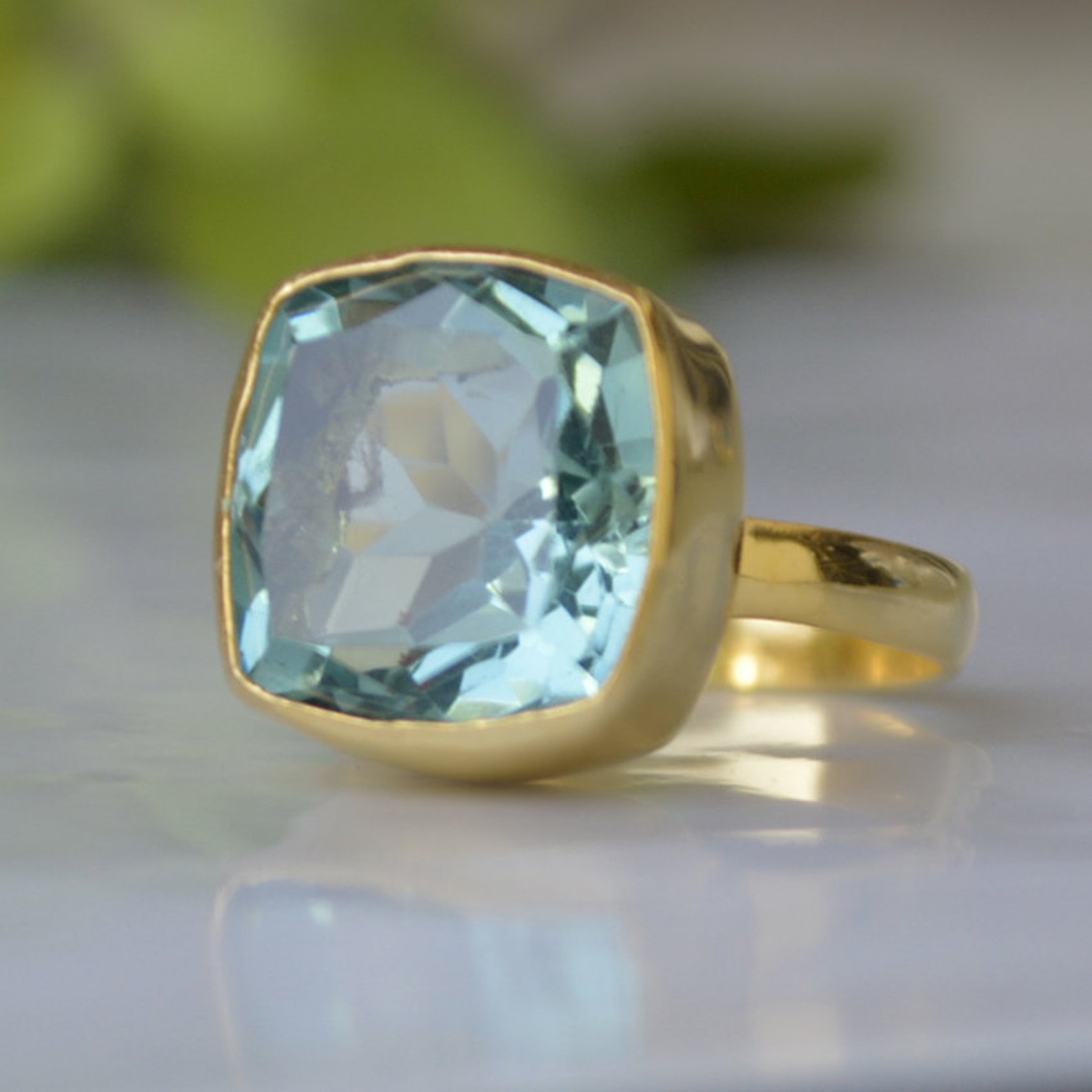 Cushion Cut Hiddenite Gemstone 925 Sterling Silver Ring - Etsy