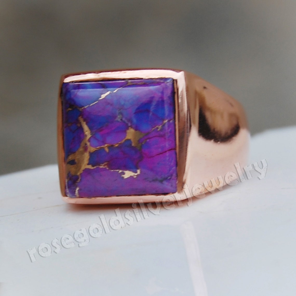 Natural Purple Turquoise 925 Sterling Silver Ring Purple - Etsy