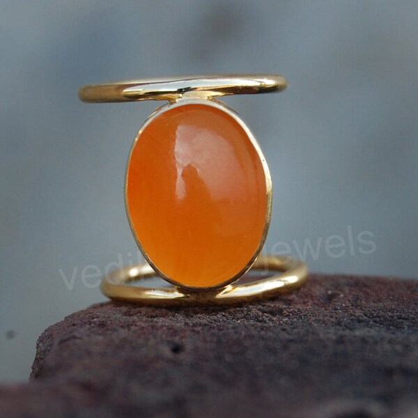 Orange Gemstone Ring - Etsy