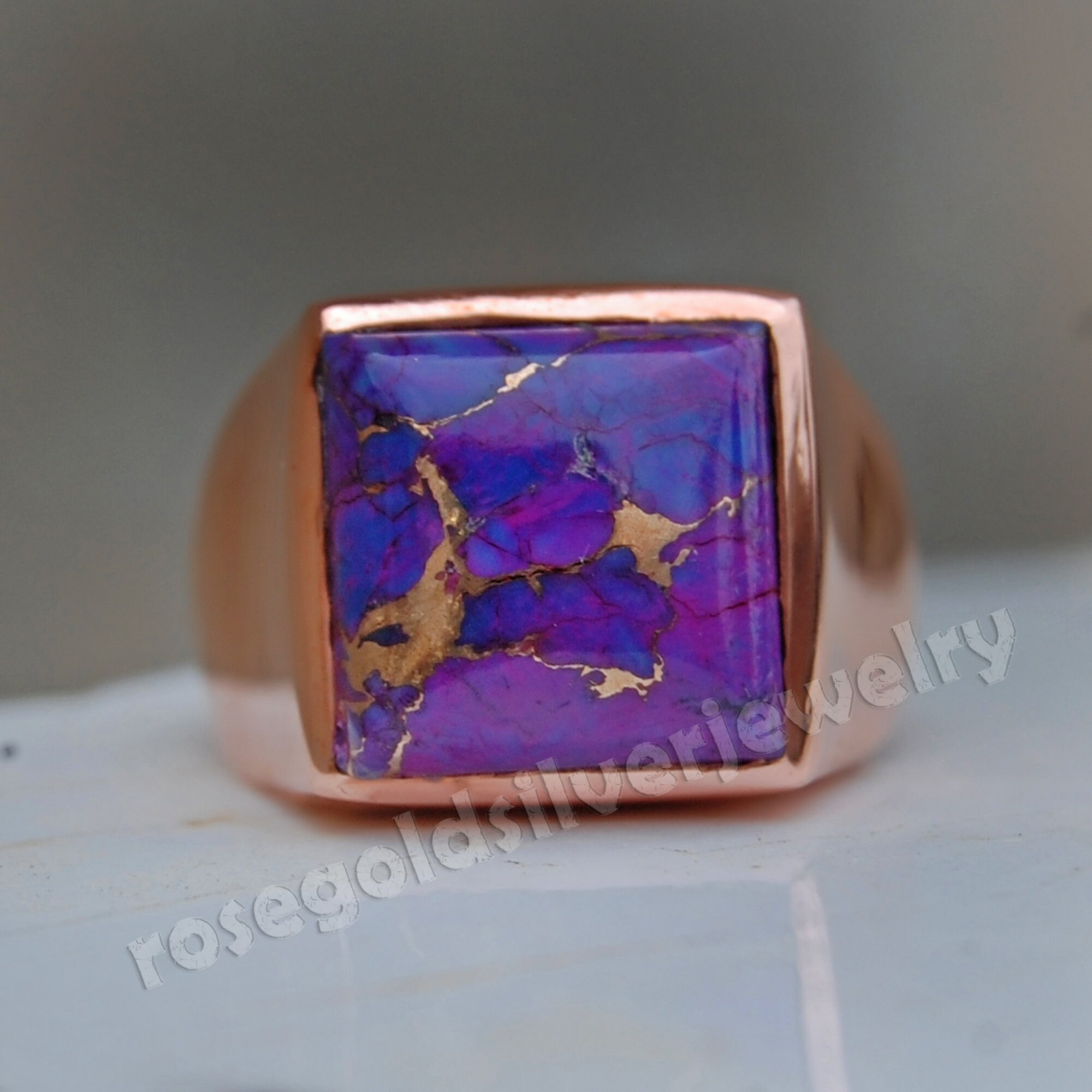 Natural Purple Turquoise 925 Sterling Silver Ring Purple - Etsy