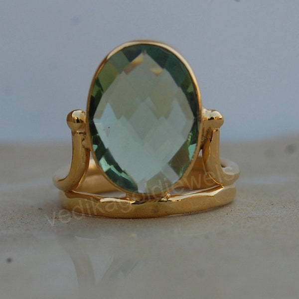 Prasiolite Ring - Etsy
