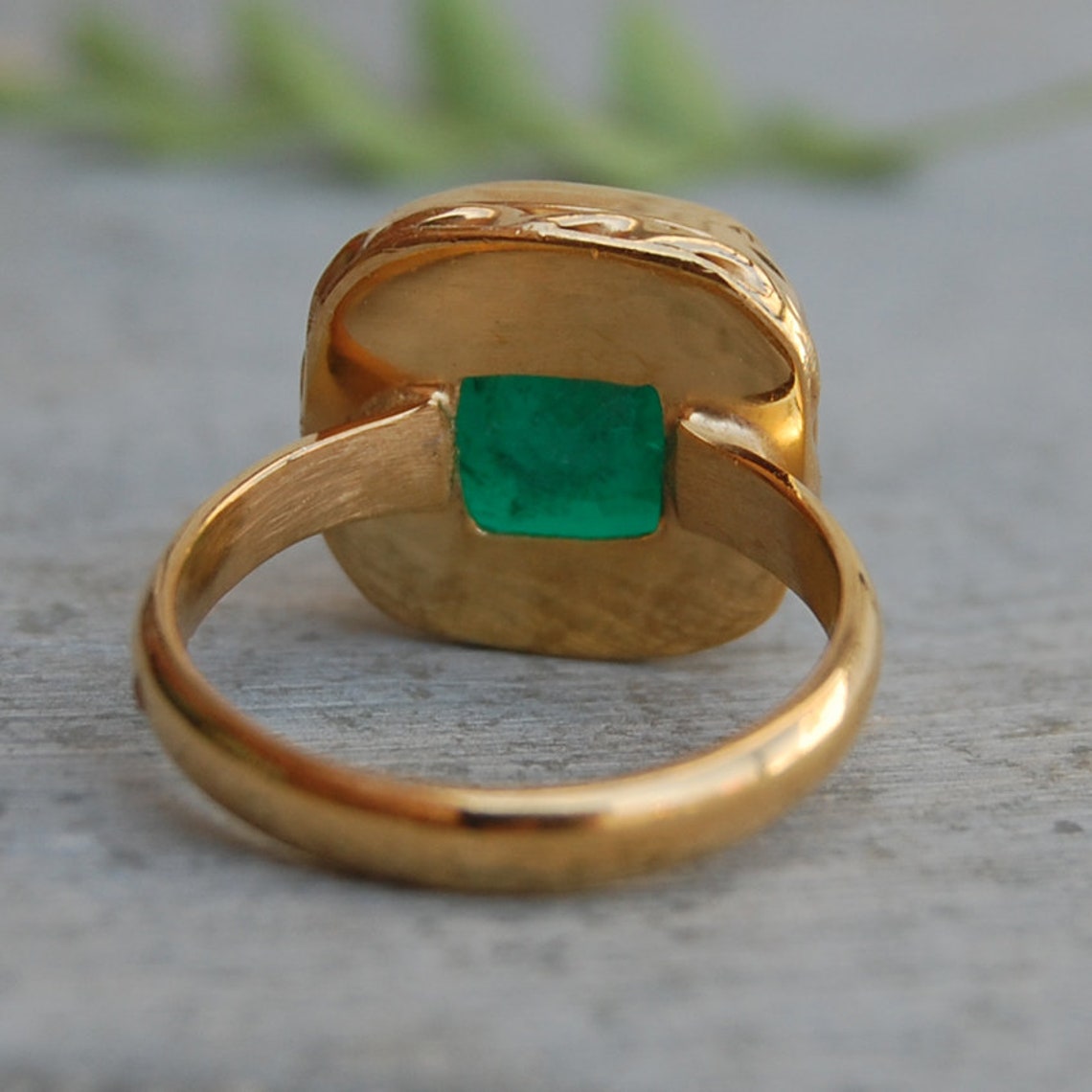 Cushion Cut Emerald Quartz 925 Sterling Silver Ring Green - Etsy