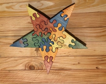 Wood Star Puzzle | Etsy