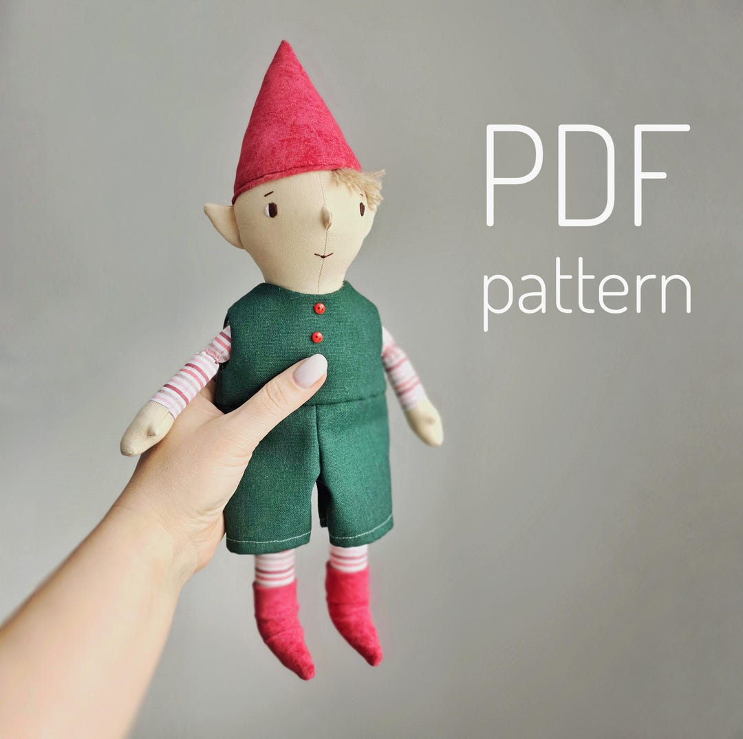 Christmas Elf Sewing Pattern: 12" Stuffed Doll Tutorial (PDF) - Etsy