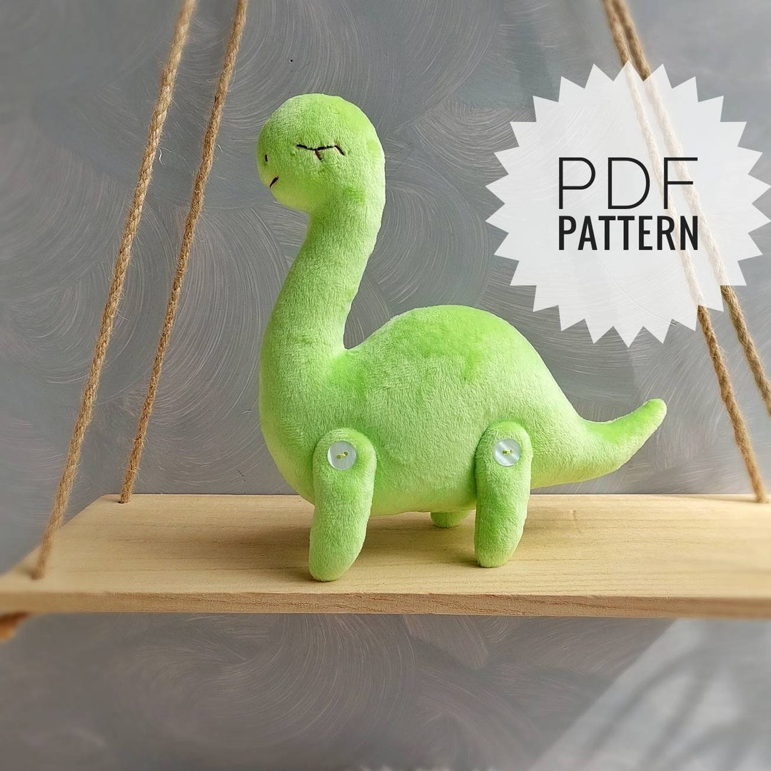 Dinosaur Pdf Pattern, 7.2" Dino Sewing Tutorial Cute Stuffed Dinosaur ...