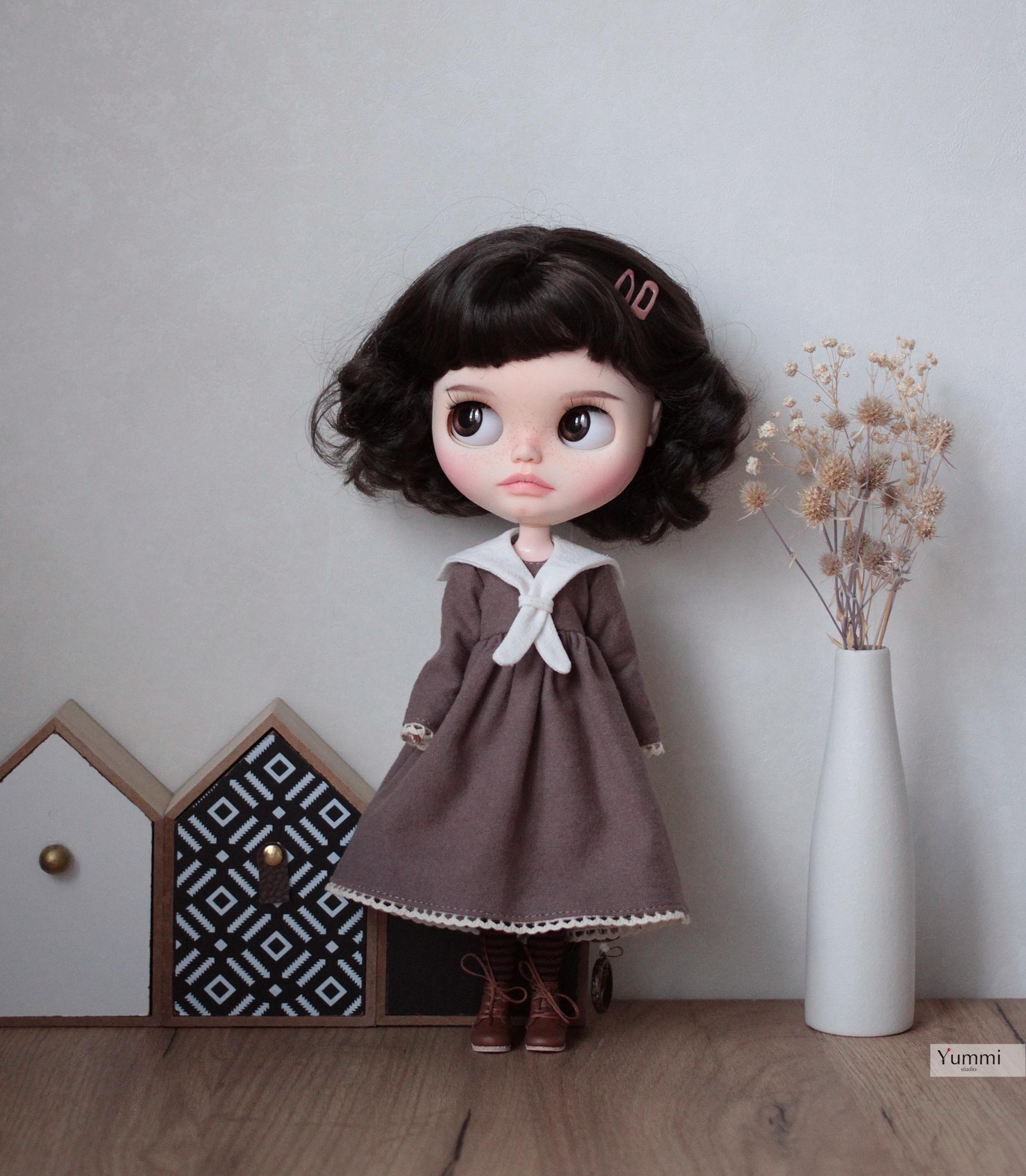 Pattern PDF Dress With Inside Pockets, Collar, Stockings for Neo Blythe ...