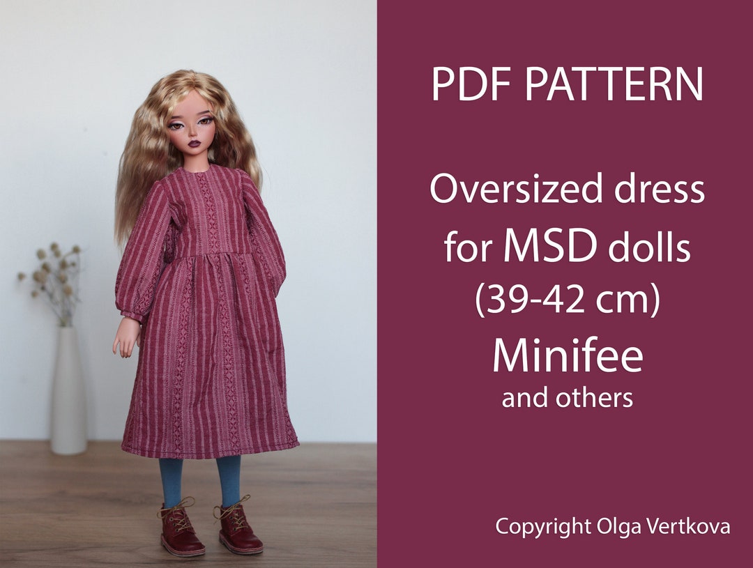 Minifee Provence Style Dress Pattern PDF, Oversized Dress for BJD MSD ...