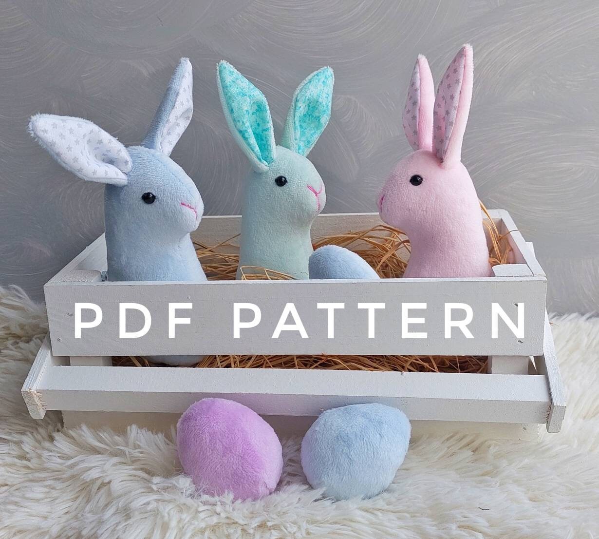 Easter Bunny and Egg Sewing Pattern, Stuffed Rabbit (PDF Pattern) - Etsy
