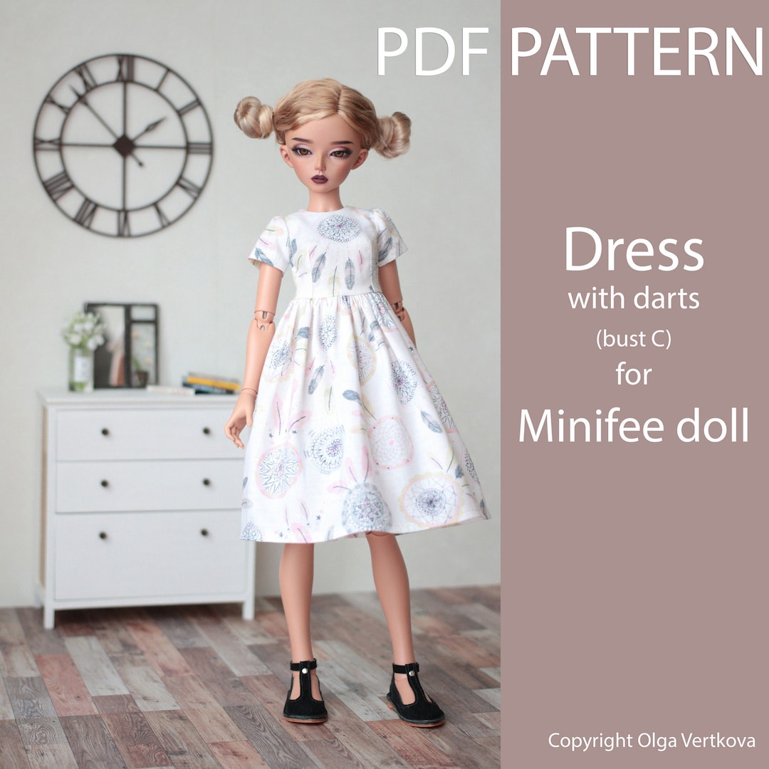 Patterns PDF Dress With Darts (bust C) for Minifee Active Line Body - Etsy