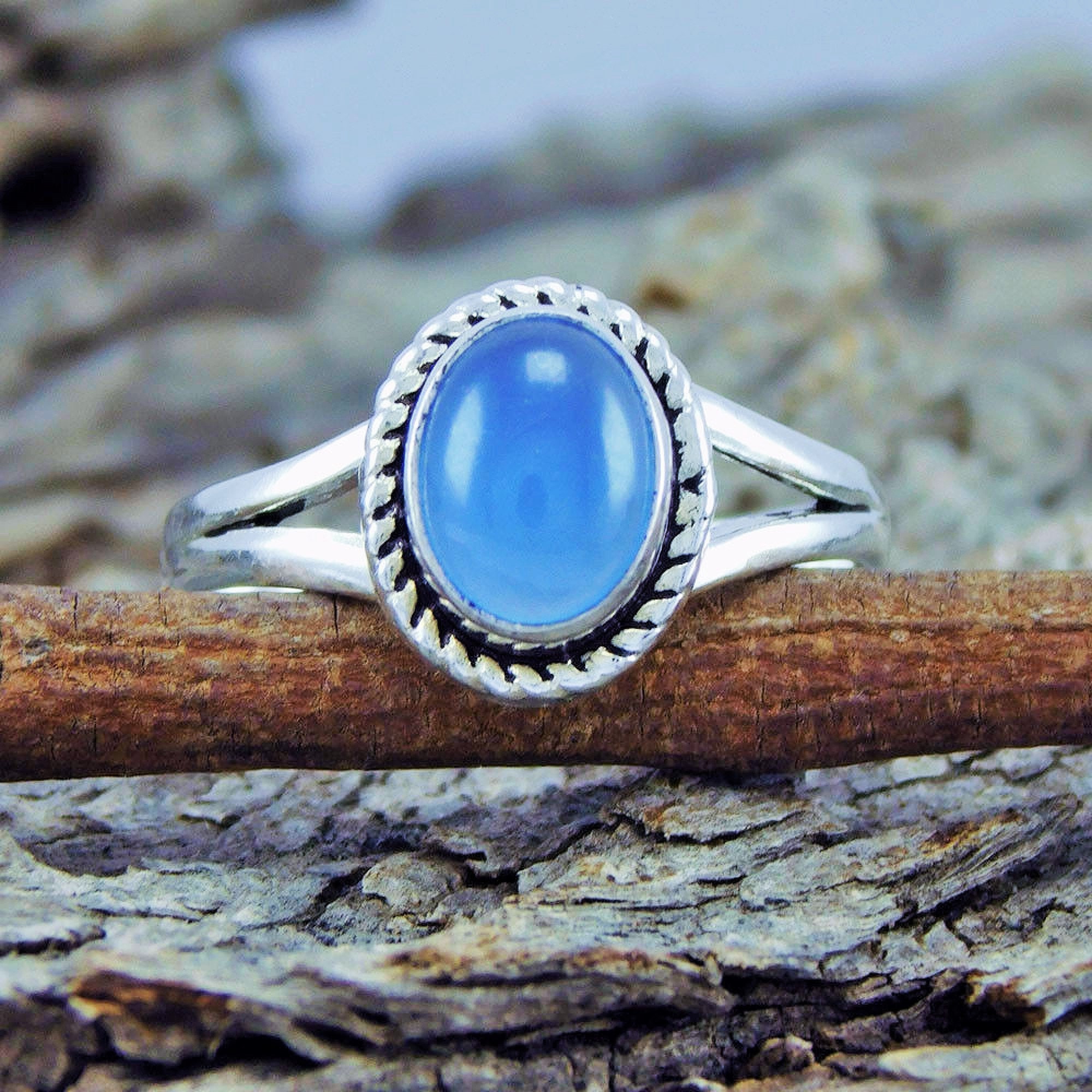 Blue Chalcedony Ring