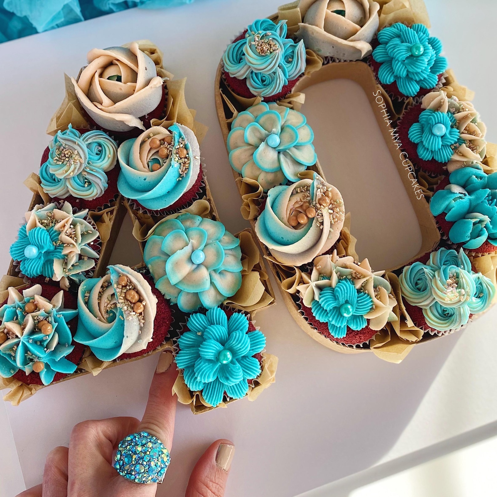 DIY Number Cupcake Boxes, Mini Cupcake Numbergram Templates (digital ...