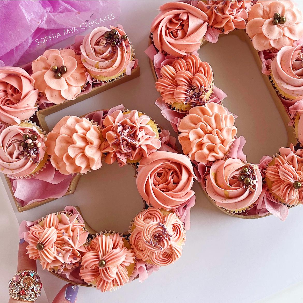 DIY Number Cupcake Boxes, Mini Cupcake Numbergram Templates (digital ...