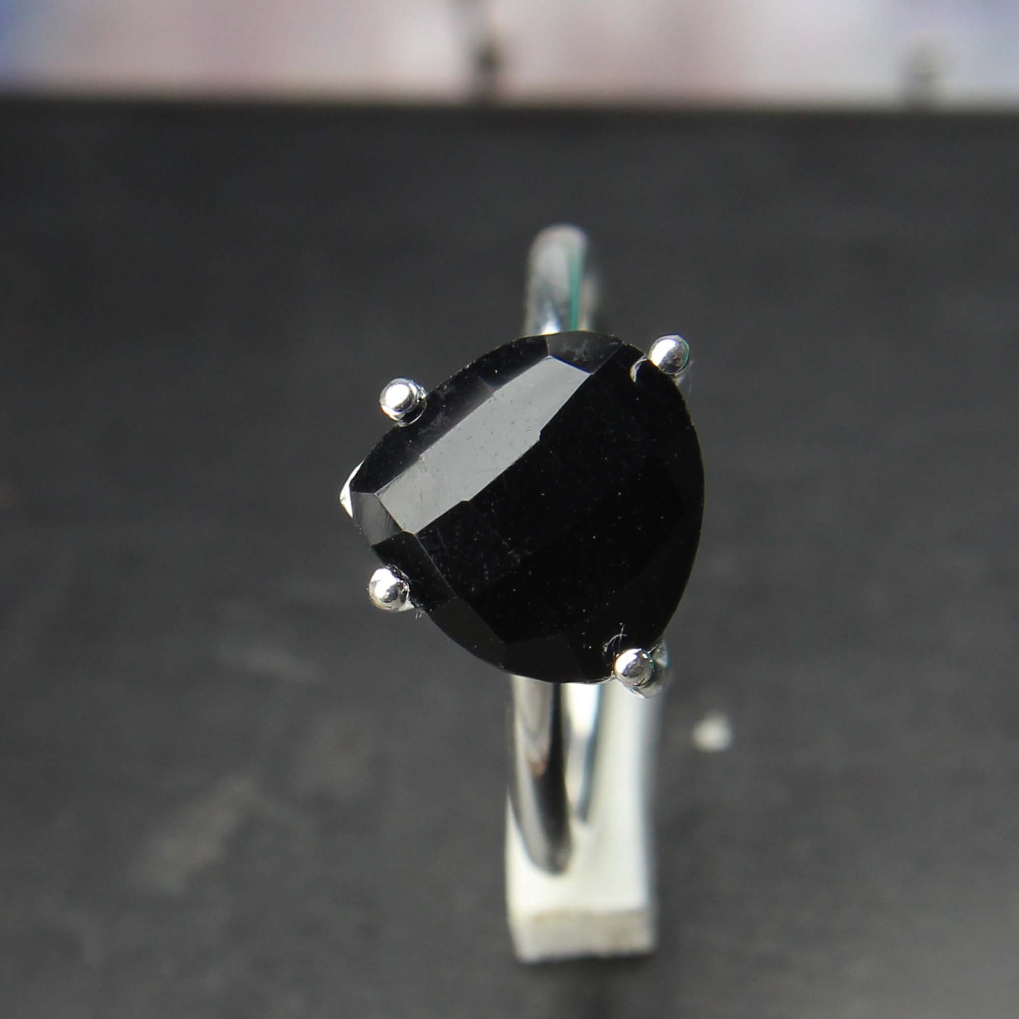 Natural Black Onyx Ring-10mm Faceted Heart Shape Ring-925 - Etsy UK