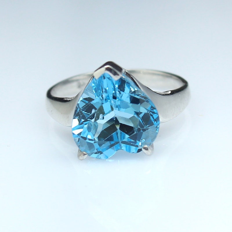 Blue Heart Ring - Etsy