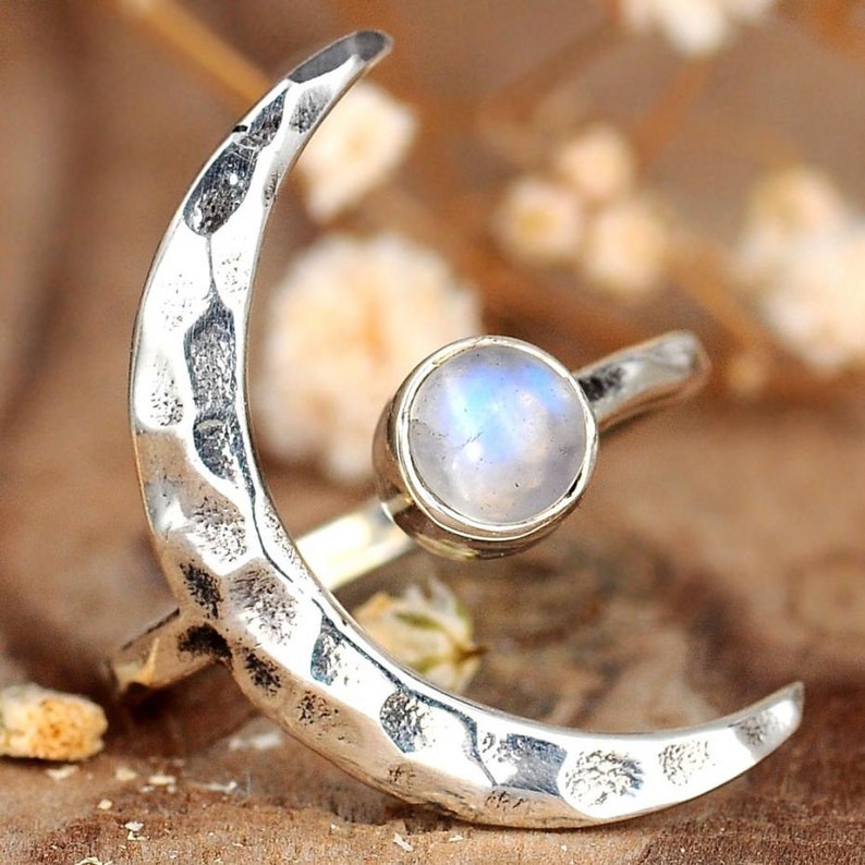 Natural Moonstone Handmade Women Ring-925 Solid Silver - Etsy