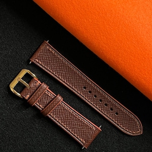 Brown Epsom Leather Watch Straps, Premium Handmade Leathers Watch Bands ...