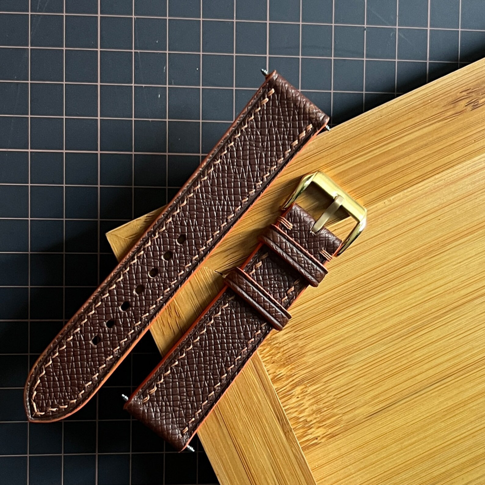 Brown Epsom Leather Watch Straps, Premium Handmade Leathers Watch Bands ...