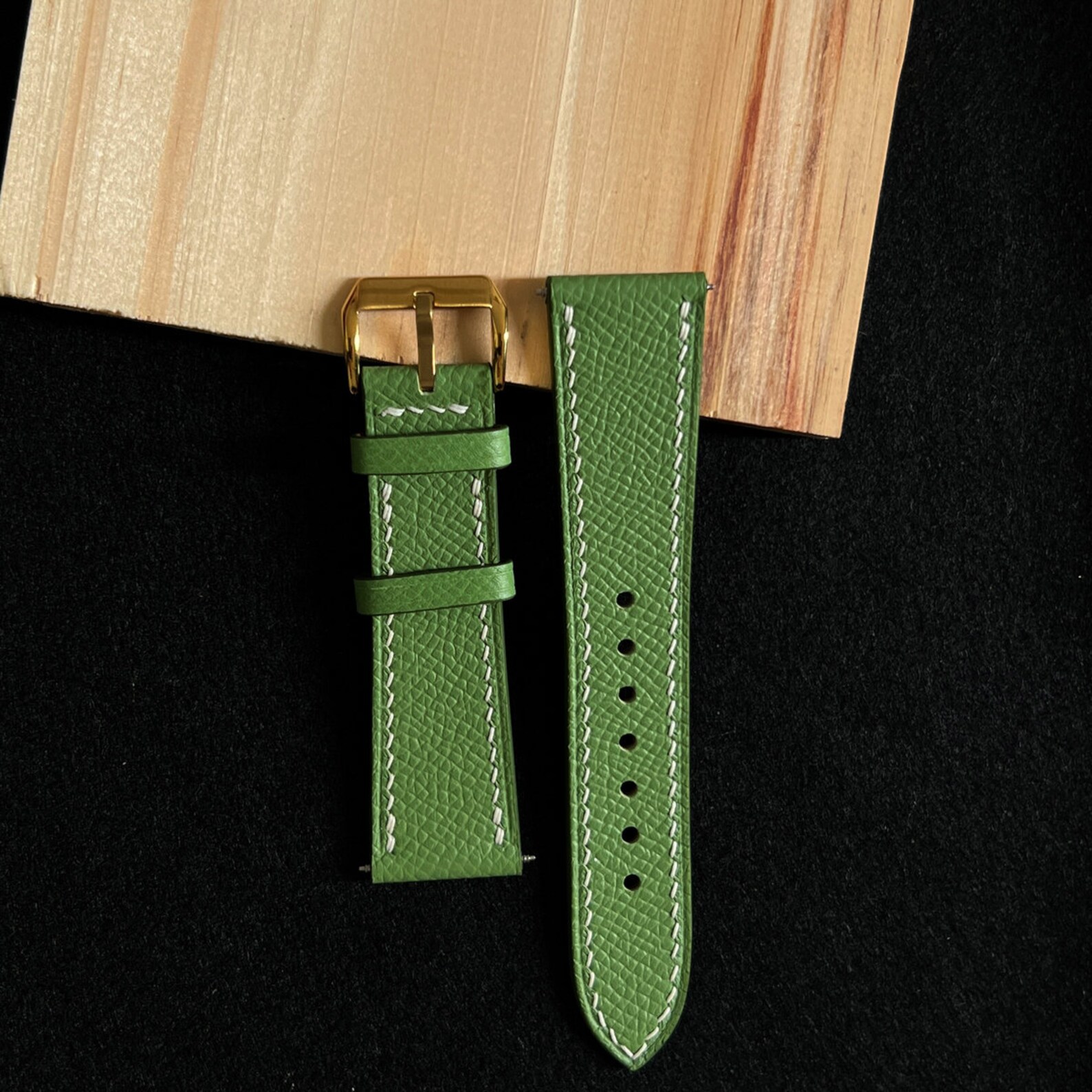 Green Epsom Leather Watch Straps, Premium Handmade Leathers Watch Bands 24mm, 22mm, 21mm, 20mm ...