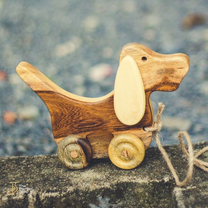 Wooden Dog Pull Toy, Perfect Baptism Gift for Toddlers, Boys, and Girls ...