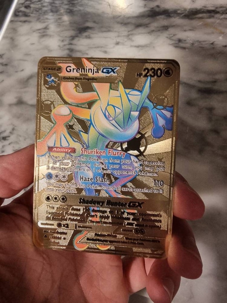 GOLD Rainbow Greninja GX Pokemon Card Shining Boyfriend - Etsy Australia