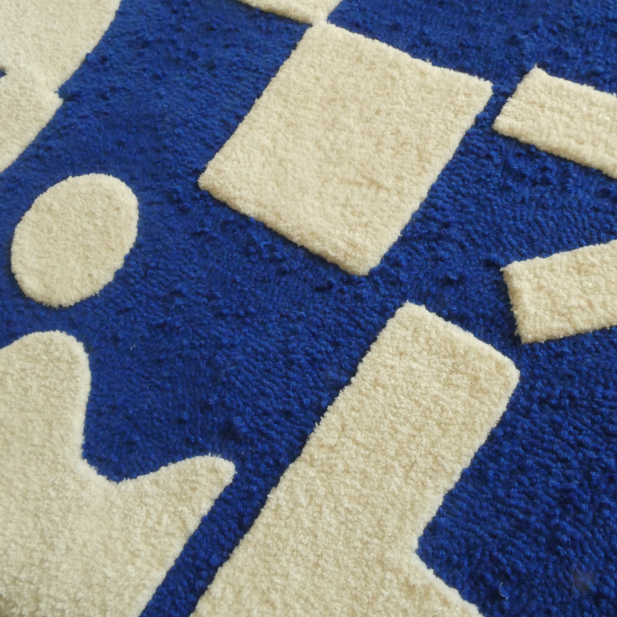 Made to Order Hand Tufted Circle Rugs for Living Room, Royal Blue ...