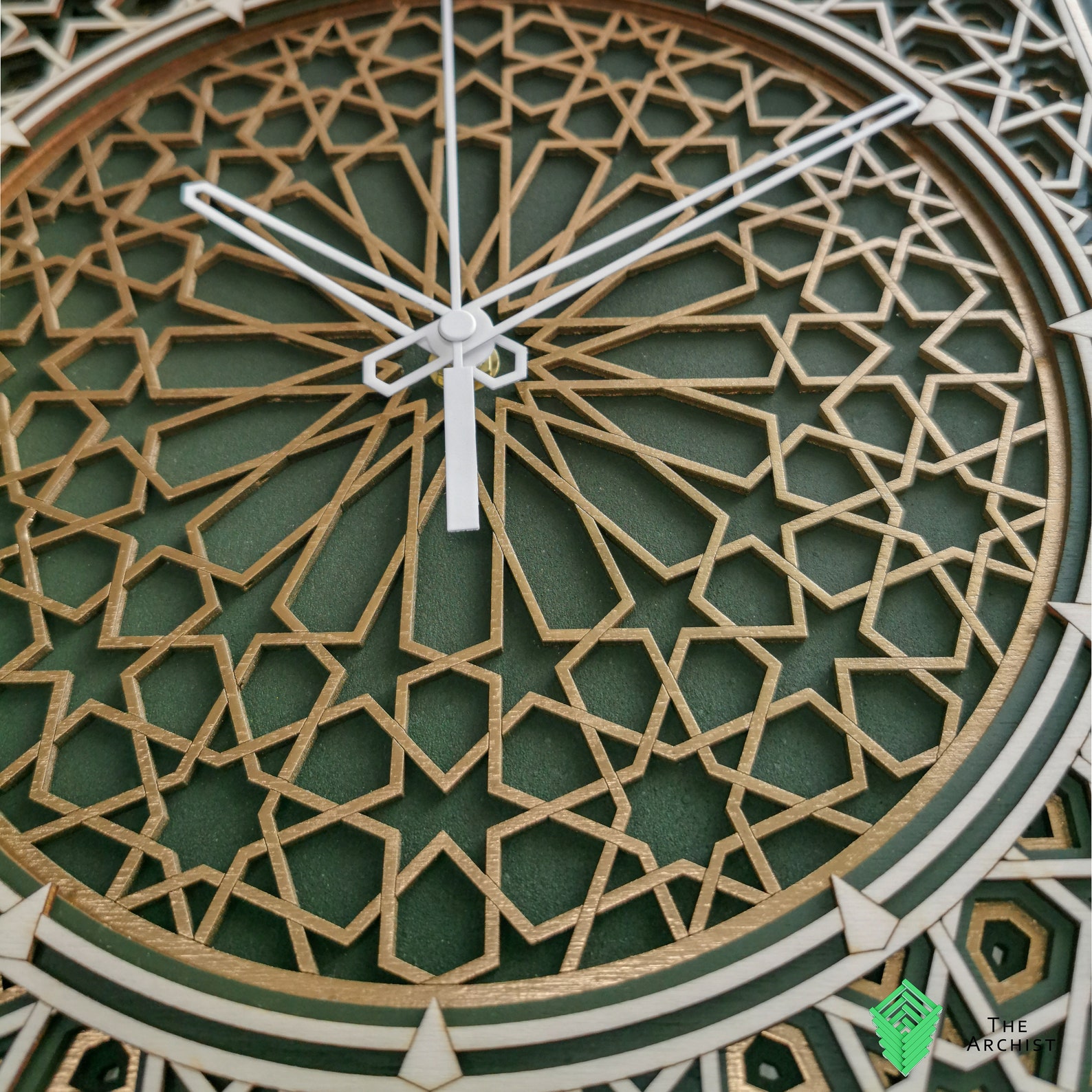 Islamic Geometric Pattered Clock, Multi Layered Clock, Modern Clock ...