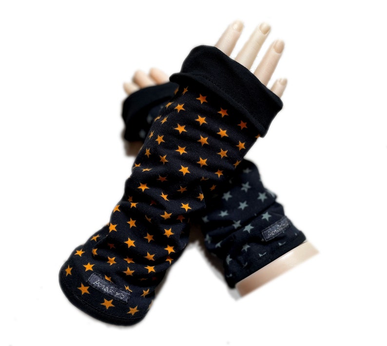 Reversible Arm Warmers *stars* Made of Cotton & Viscose Jersey *hand ...