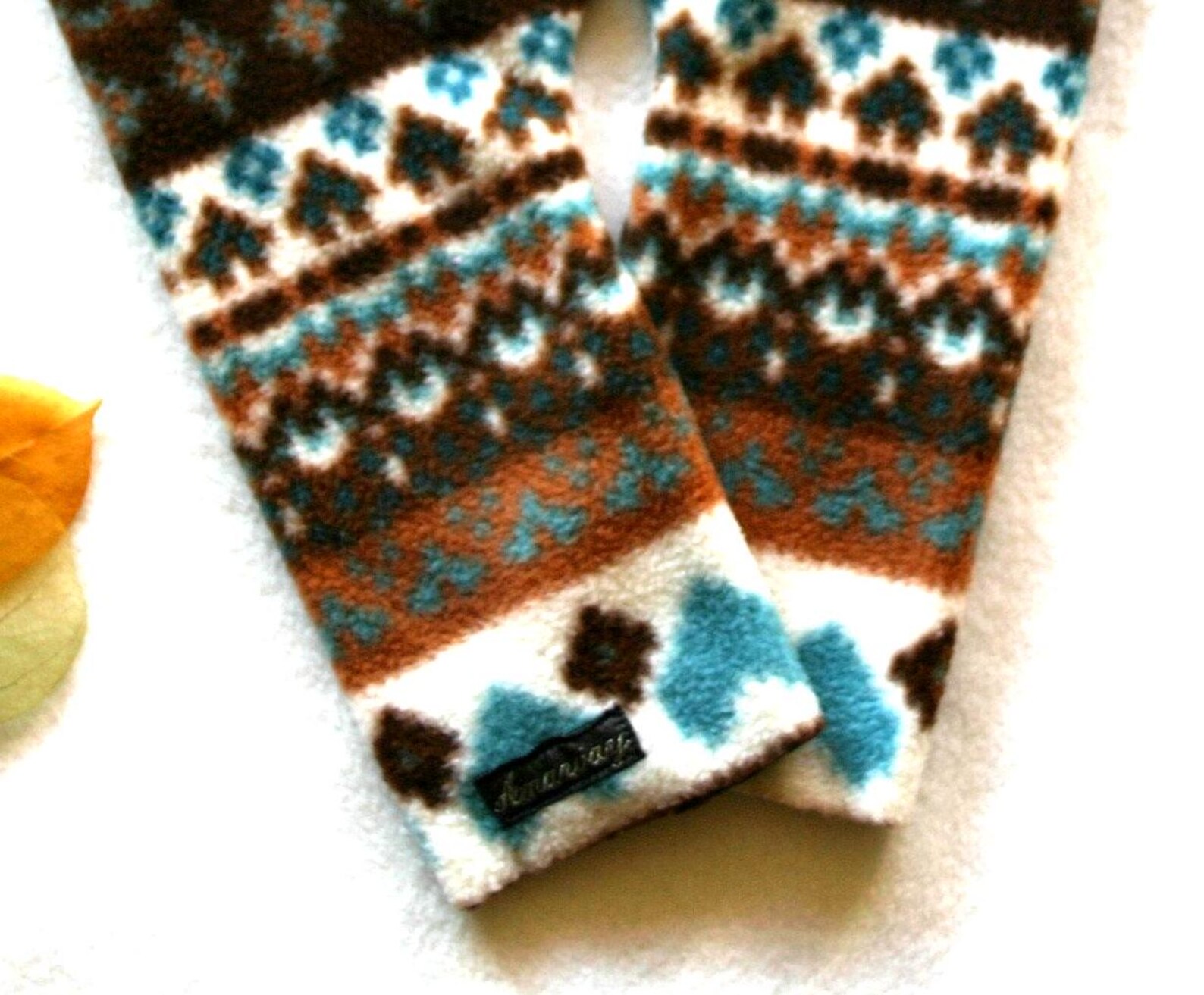Arm Warmers Hand Warmers With Thumb Hole Norwegian Pattern With Star or ...