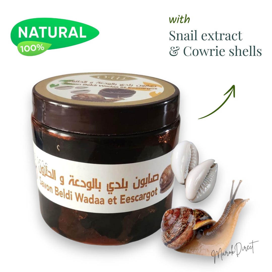 Pure Moroccan Black Soap - Natural Beldi Soap With Snail and Cowrie ...