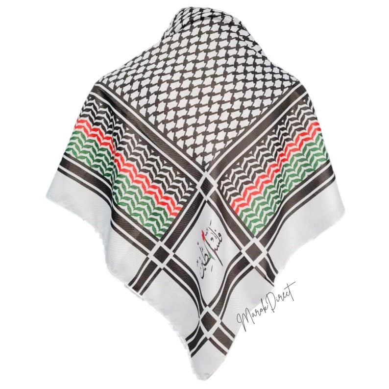 Palestine Scarf Printed Keffiyeh, Palestine Shemagh, Kufiyah Black and ...