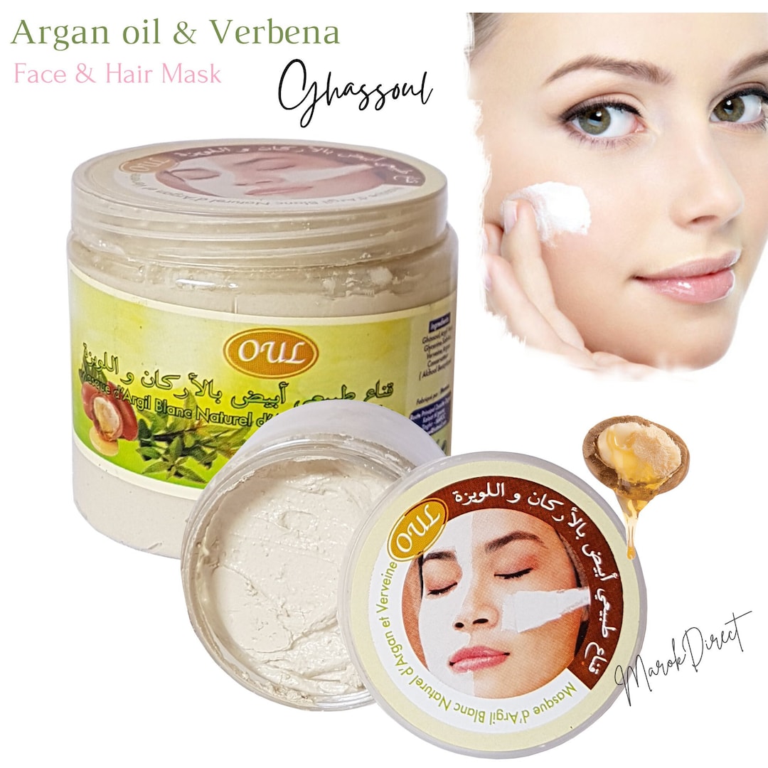Natural Rhassoul Clay Face Mask With Argan Oil - Organic Moroccan ...