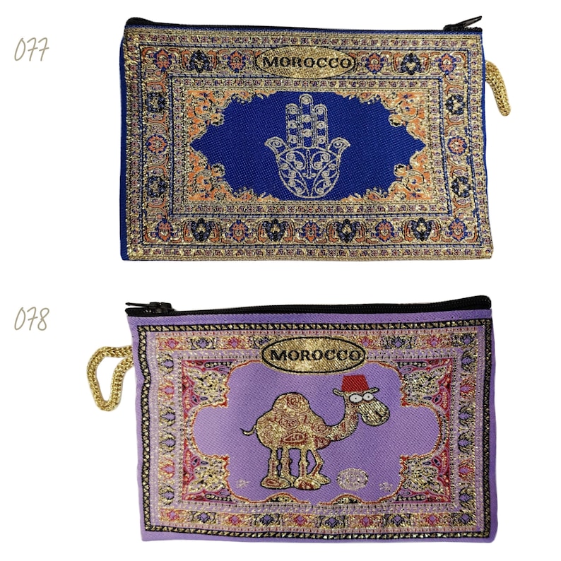 Moroccan Coin Purse Unique Womens Zipper Pouch Turkish Tapestry Wallet ...