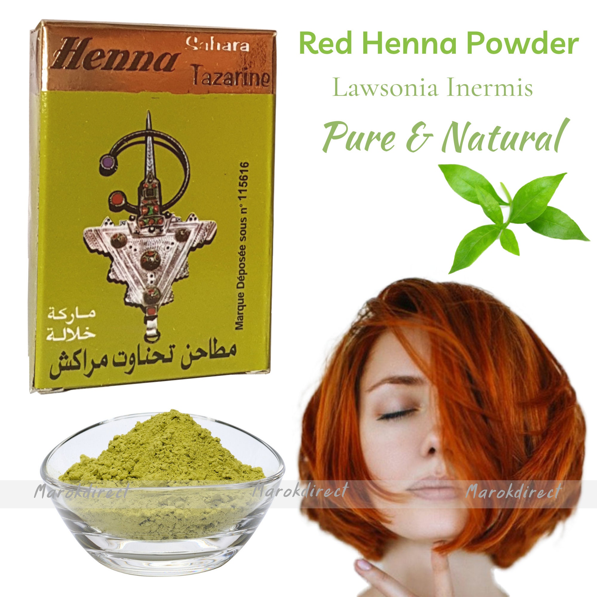 Organic Henna Powder Natural Hair Colour Dye Moroccan Henna Red Tone ...
