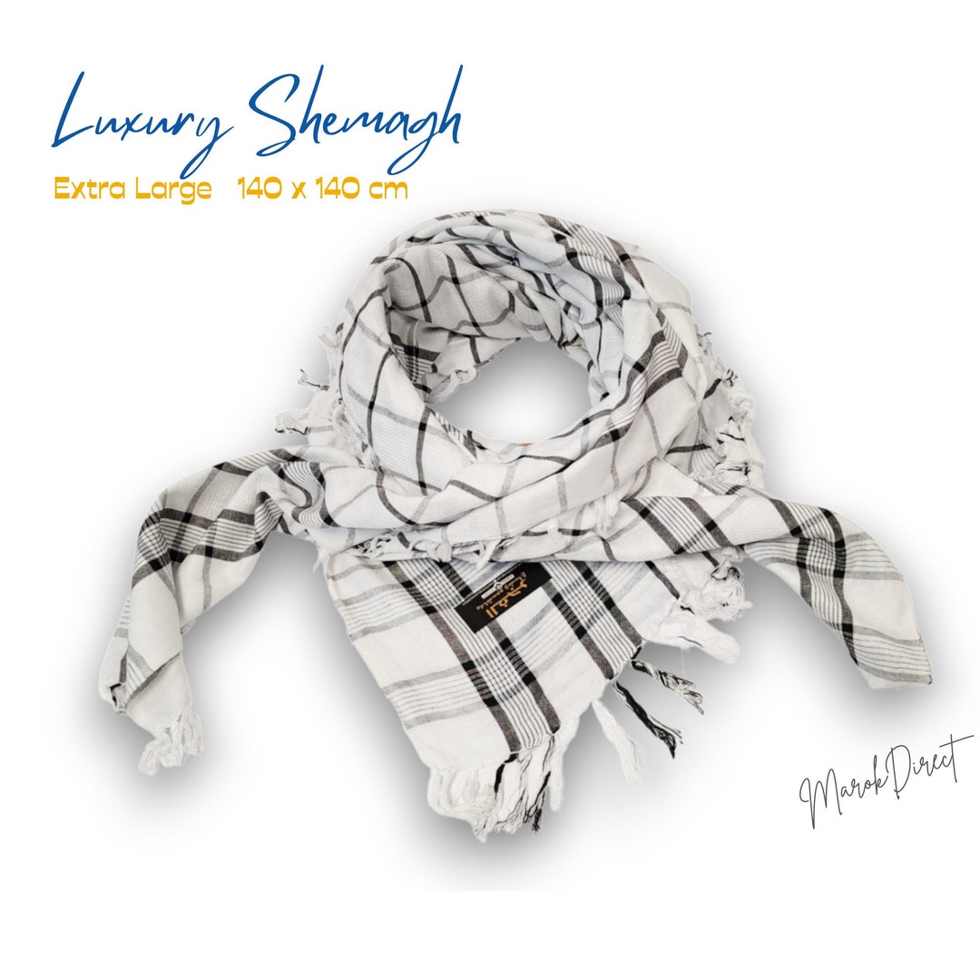 Authentic Palestine Shemagh Keffiyeh Black and White Palestinian Scarf ...