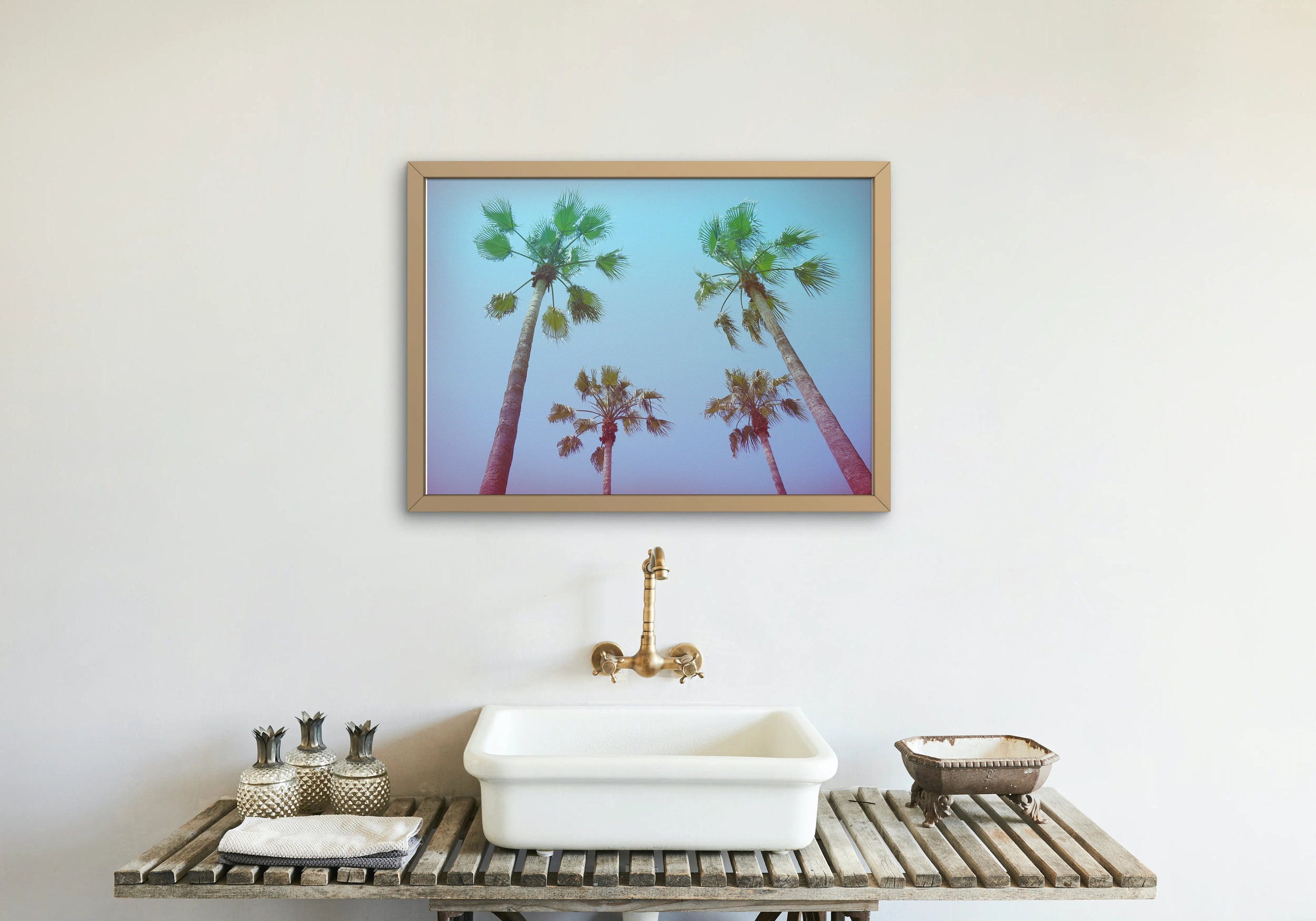 Palm Print Tree Wall Art Palm Tree Decor Tropical Wall Art Printable ...