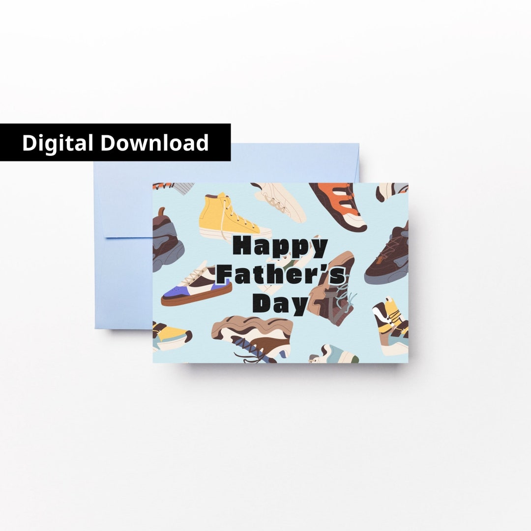 Printable Father's Day Card With Sneakers, Digital Card for Dad From ...